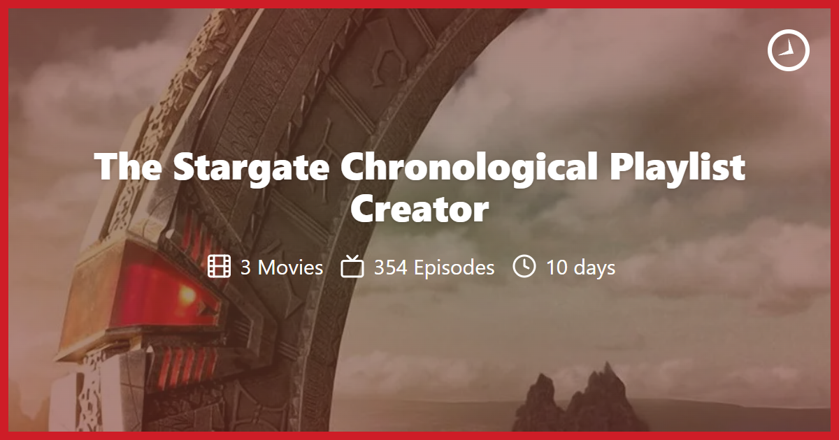 The Stargate Chronological Playlist Creator | Chronolists